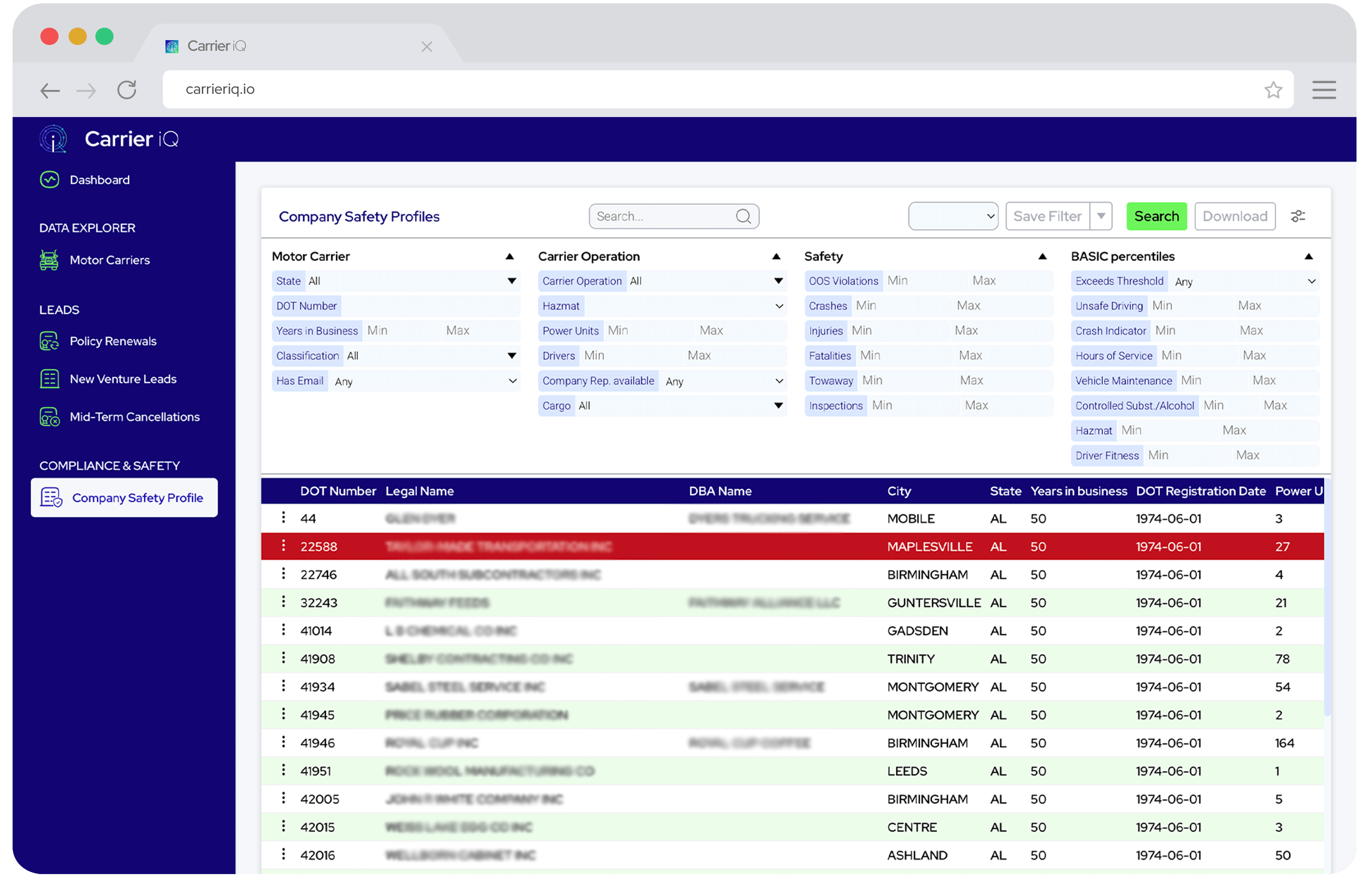 Motor Carrier Data Explorer | Real-Time FMCSA Data